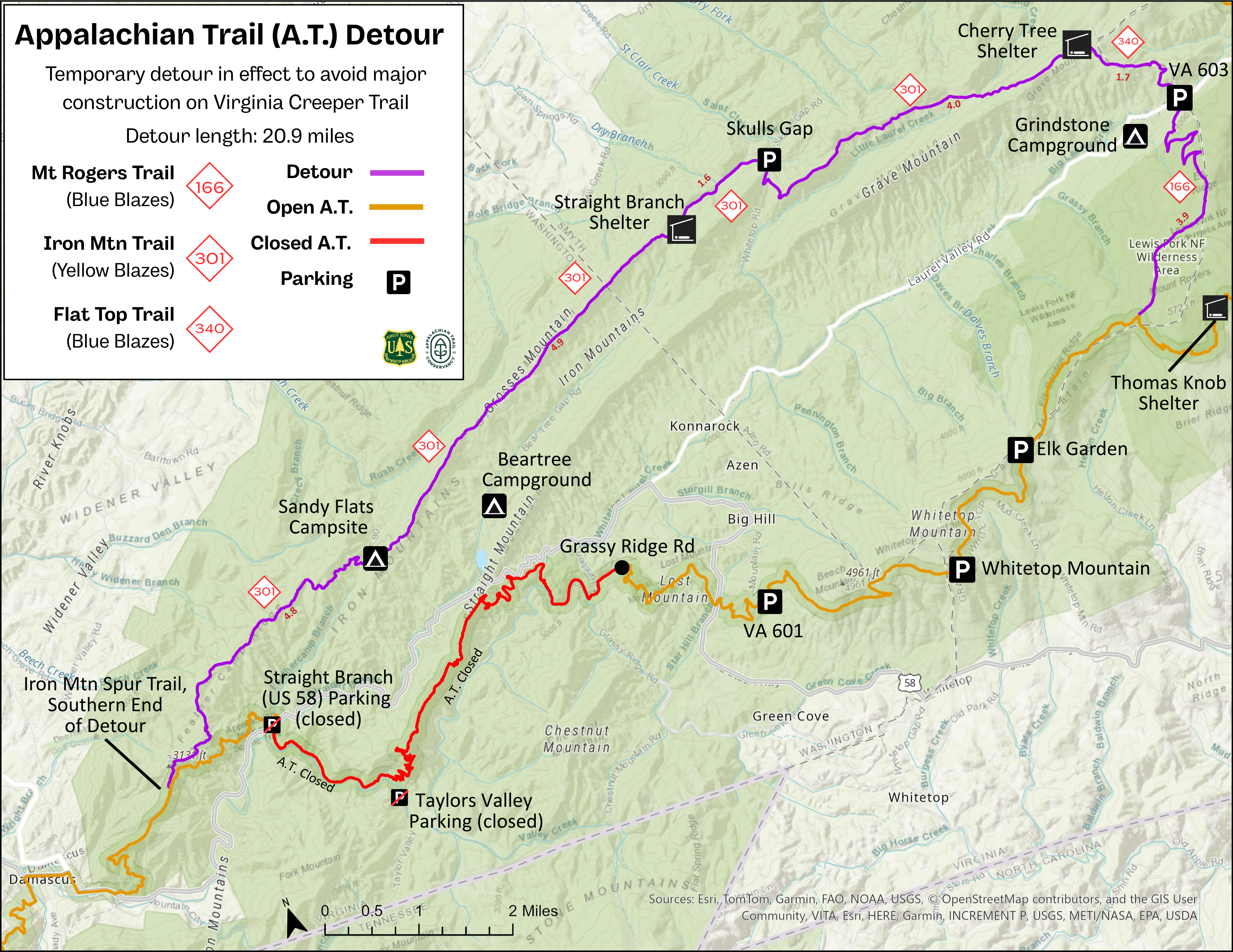 SW Virginia: VA Creeper Trail Closure & Detour - Appalachian Trail ...